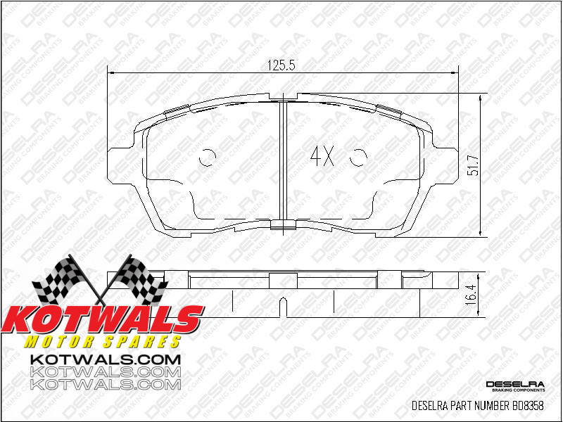 BRAKE PAD FRONT FORD FIESTA | DAIHATSU MATERIA/SIRION | MAZDA 2 ...