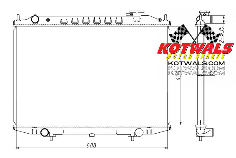 RADIATOR NISSAN NP300 2.5 08-ONWARDS YD25DDTI - Kotwals Motor Spares ...