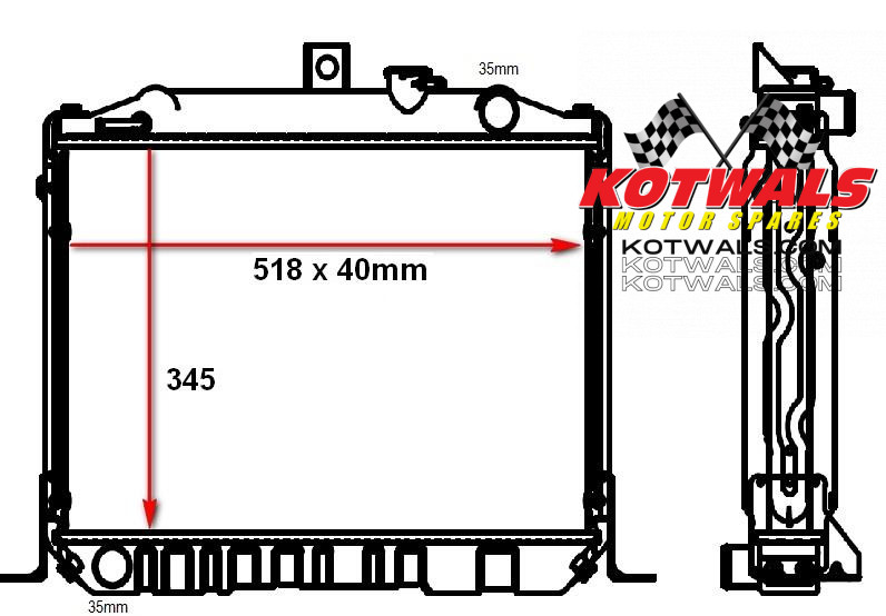RADIATOR TOYOTA HIACE 2.0 2.2 87-08 3Y 4Y - Kotwals Motor Spares ...